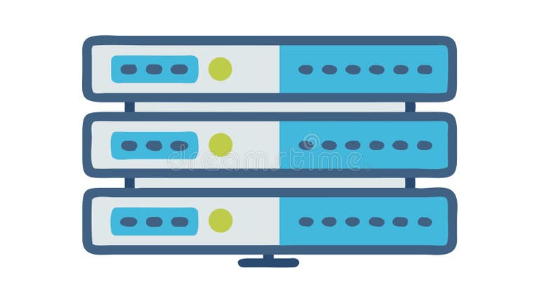 Monitor Connected To Servers, Network Management and Control, Vector ...