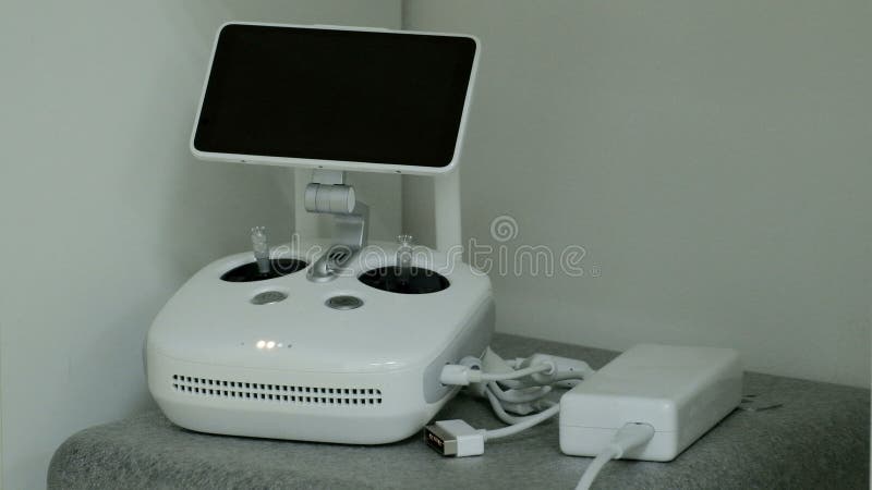 Monitor and Control Panel Drone. Charging the Batteries and the ...