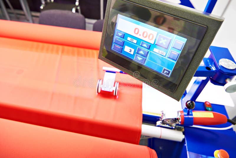 Monitor Control Panel Of Fabric Inspection Machine Stock Photo - Image ...
