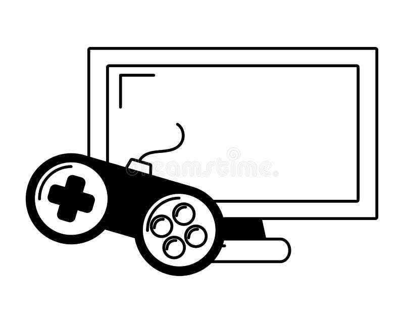 Monitor Controller Video Game Stock Vector - Illustration of screen ...