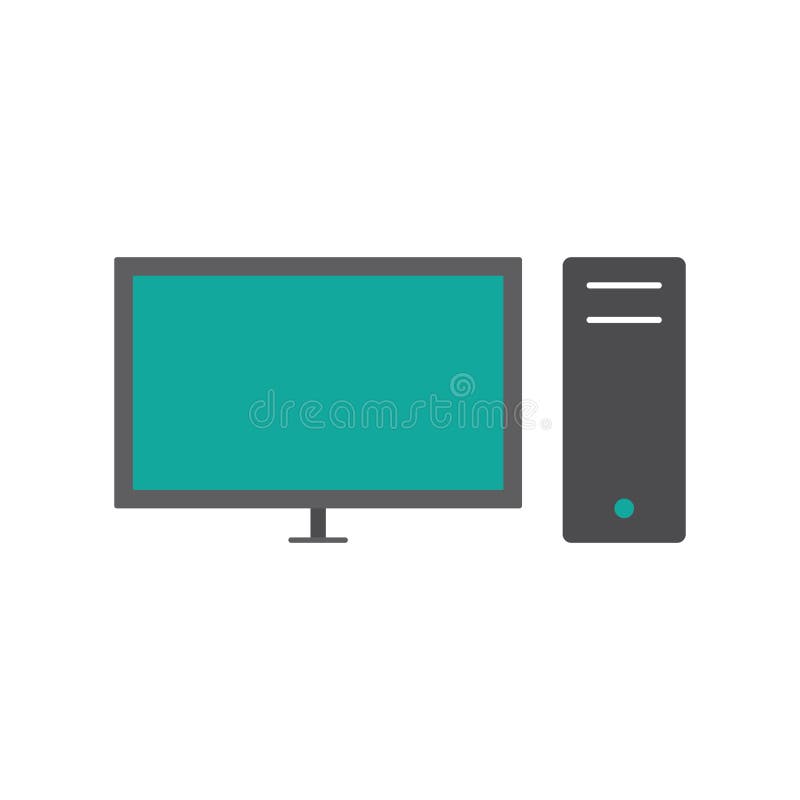 Monitor and Cpu. Vector Illustration Decorative Design Stock Vector ...