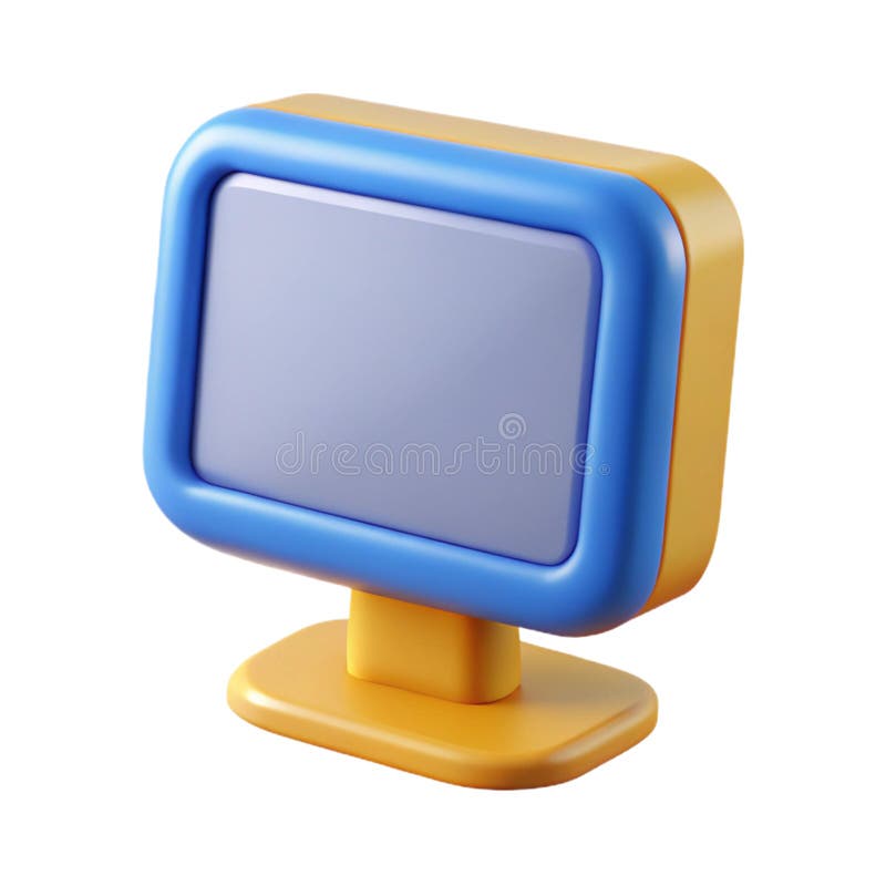 Monitor 3D IconTechnology and Digital Screen Symbol Stock Illustration ...