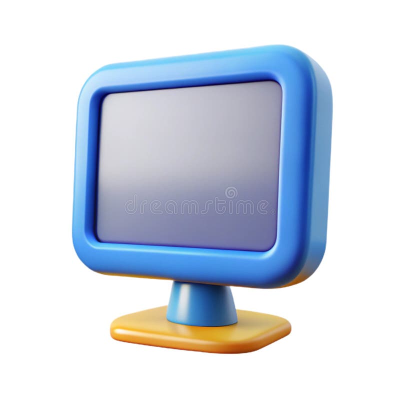 Monitor 3D Icon Technology and Digital Screen Symbol Stock Illustration ...