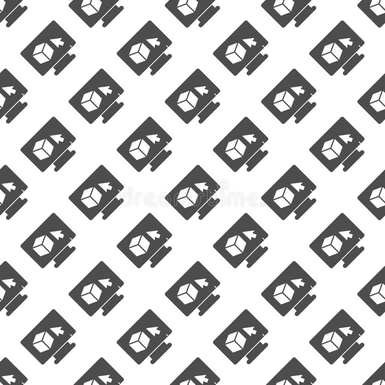 Monitor with 3D Square and Cursor Pointer Solid Seamless Pattern ...