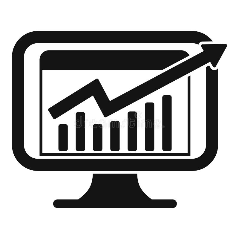 Monitor Data Finance Icon Simple Vector. Digital Chart Stock ...