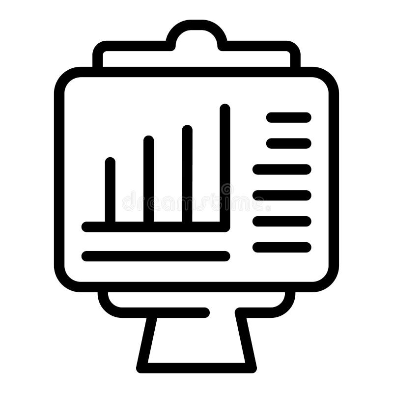 Monitor Data Icon Outline Vector. Digital Paper Stock Vector ...