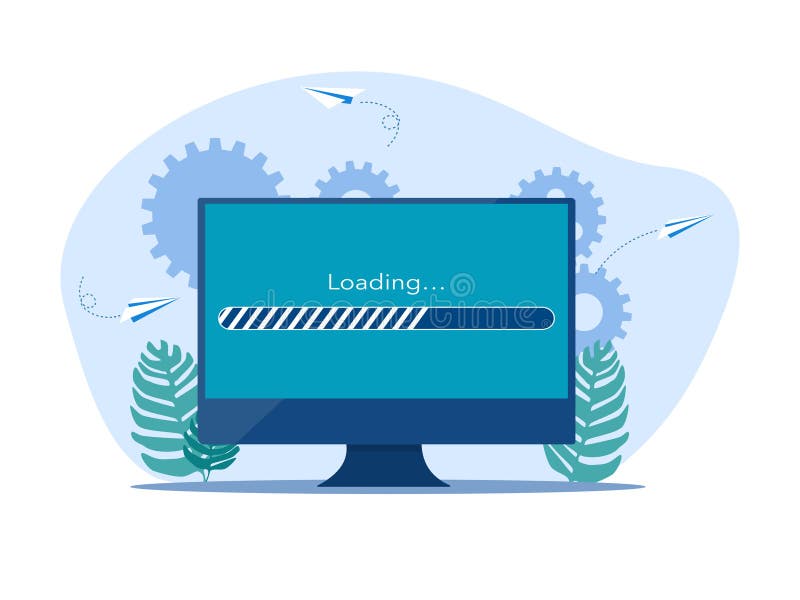Monitor Data Loading Bar. Online Data Loading Stock Vector ...