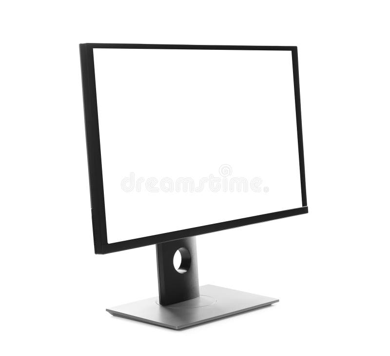 Monitor De Computador Moderno Com Tela Em Branco Isolada Foto de Stock ...