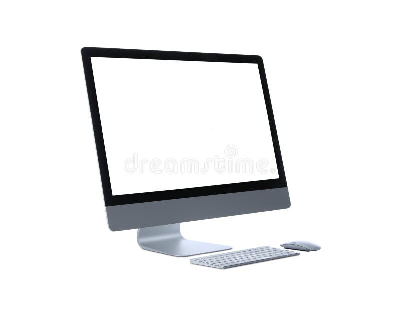 Monitor De Computador Moderno Com Tela Em Branco Isolada Imagem de ...