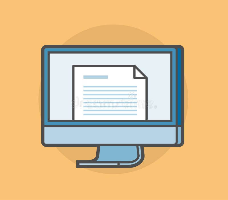 Edición De Documentos De Texto En Un Ordenador Vectorial, Portátil De ...