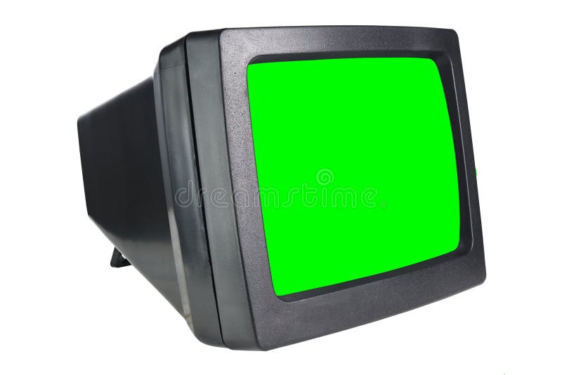 Monitor De Computadora De Crt Antiguo Con Ruido En Pantalla Aislado En ...