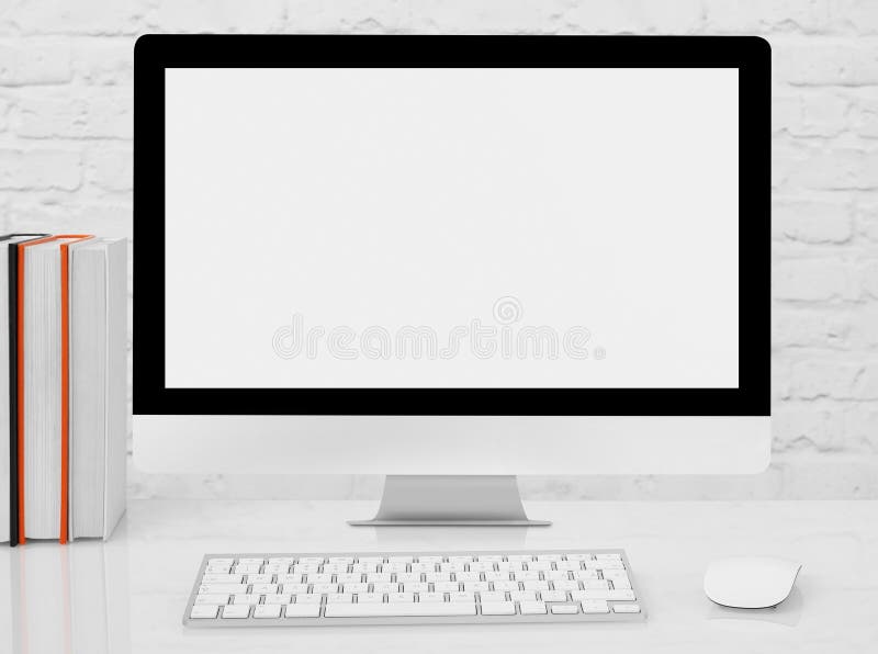 Monitor De Computadora En El Escritorio Foto de archivo - Imagen de ...