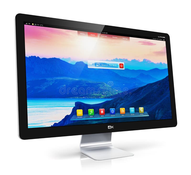 Monitor De Computadora Moderno Stock de ilustración - Ilustración de ...