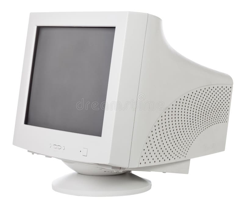 Monitor De Computadora Viejo De La CRT Aislado En Blanco Foto de ...