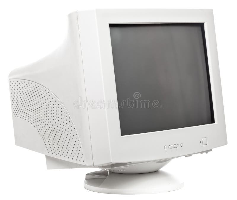 Monitor De Computadora Viejo De La CRT Aislado En Blanco Foto de ...