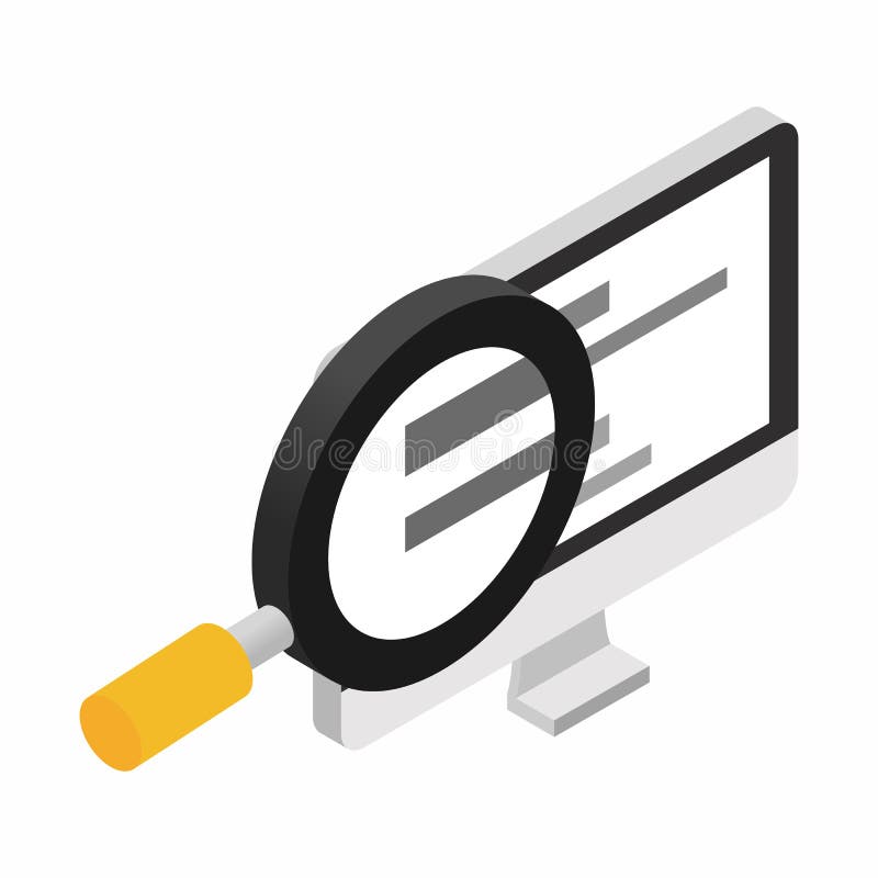 Monitor De Computadora Y Lupa Stock de ilustración - Ilustración de ...