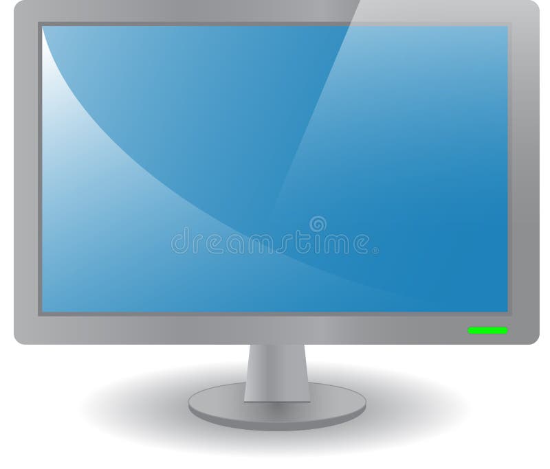 Monitor de escritorio gris ilustración del vector. Ilustración de icono ...