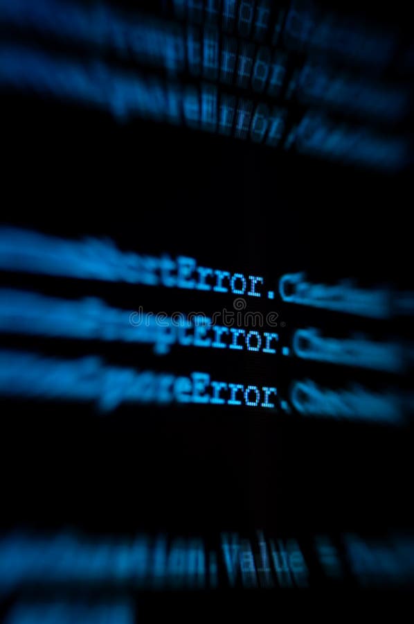 Monitor Del Ordenador Que Enfoca Adentro En Error Imagen de archivo ...