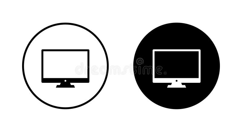 Desktop Computer Icon stock vector. Illustration of vector - 111896201