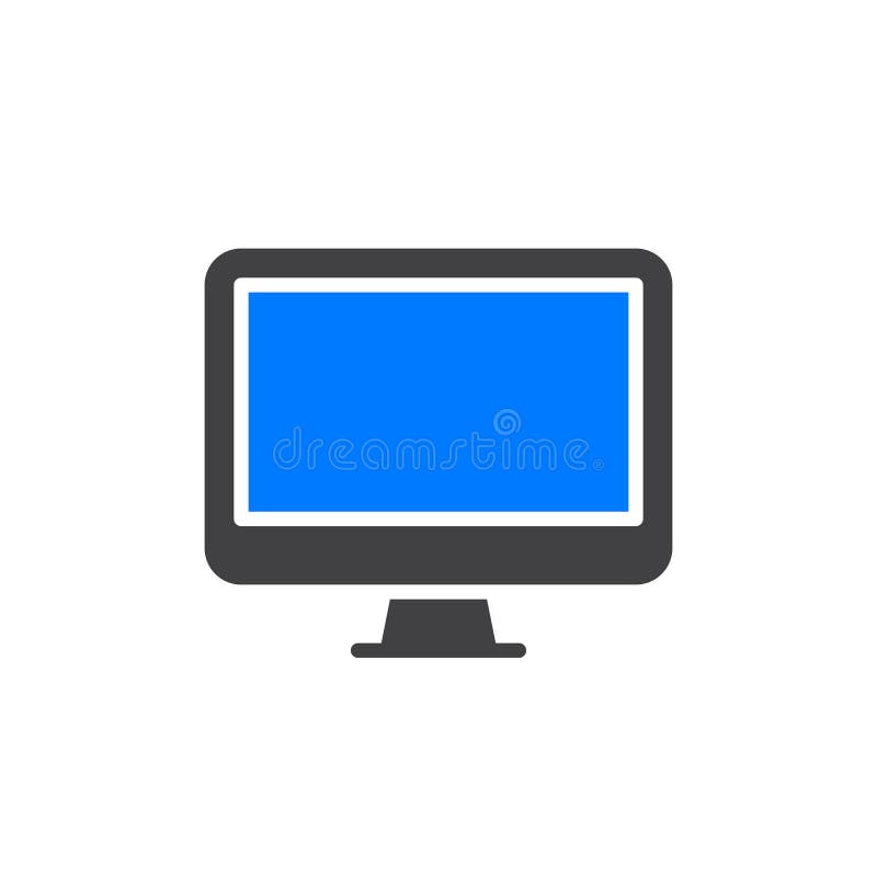 Monitor, Desktop Computer Vector Icon Stock Vector - Illustration of ...