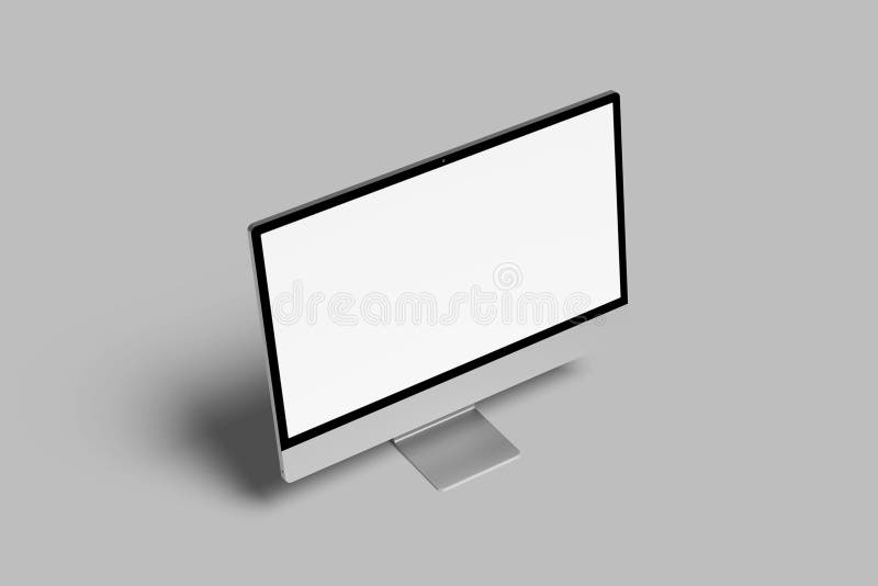 Monitor Desktop Screen Blank Mockup Stock Illustration - Illustration ...