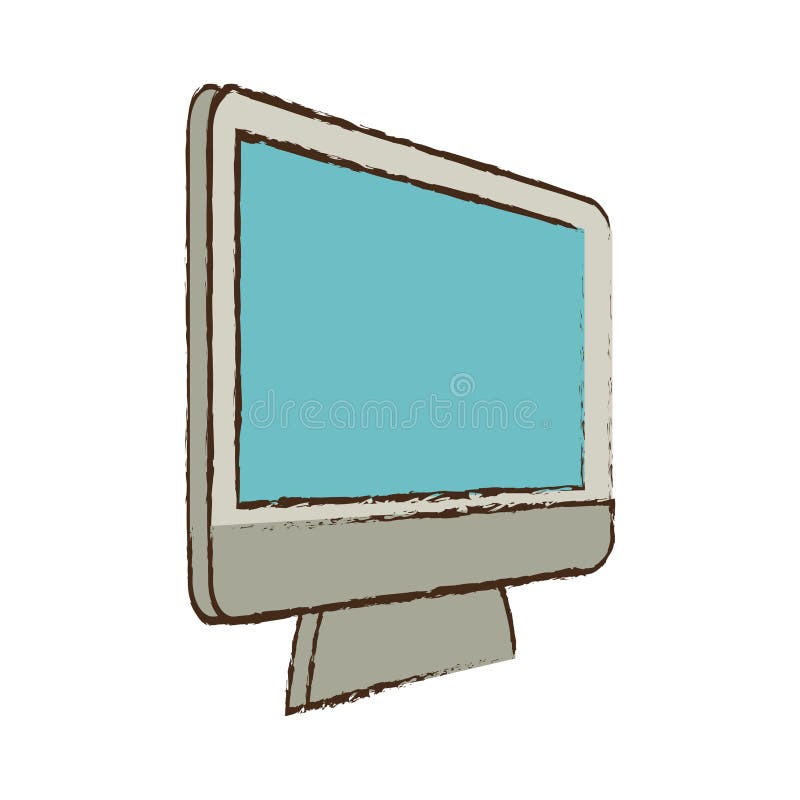 Monitor Device Technology Electronic Sketch Stock Illustration ...