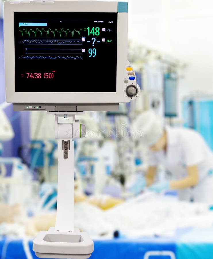 ICU Neonatale Con Il Video Di ECG Fotografia Stock - Immagine di medico ...