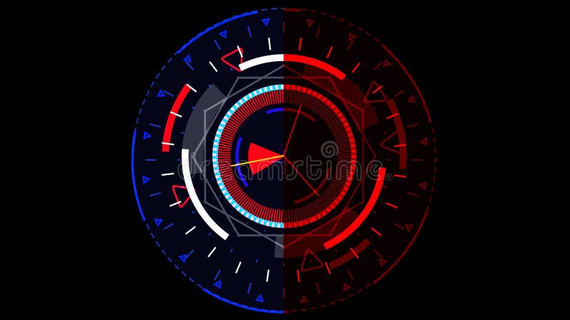 Monitor Digital Meter Cycle Radar Out Fade Five Ring Electronic Red ...