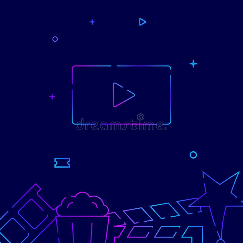 Monitor, Display Gradient Line Icon, Vector Illustration Stock Vector ...