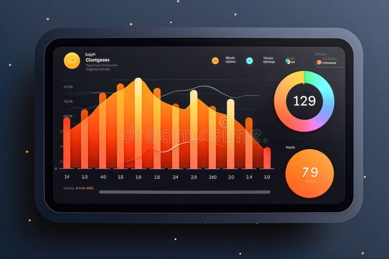 Monitor Displaying a Graph of Sales Growth and Decline. Stock Photo ... Monitor Displaying a Graph of Sales Growth and Decline. Stock Photo ...