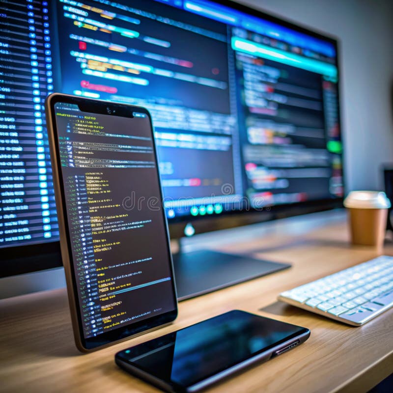 A Monitor Displaying A Programming Environment With Javascript Source Code The Monitor Is In