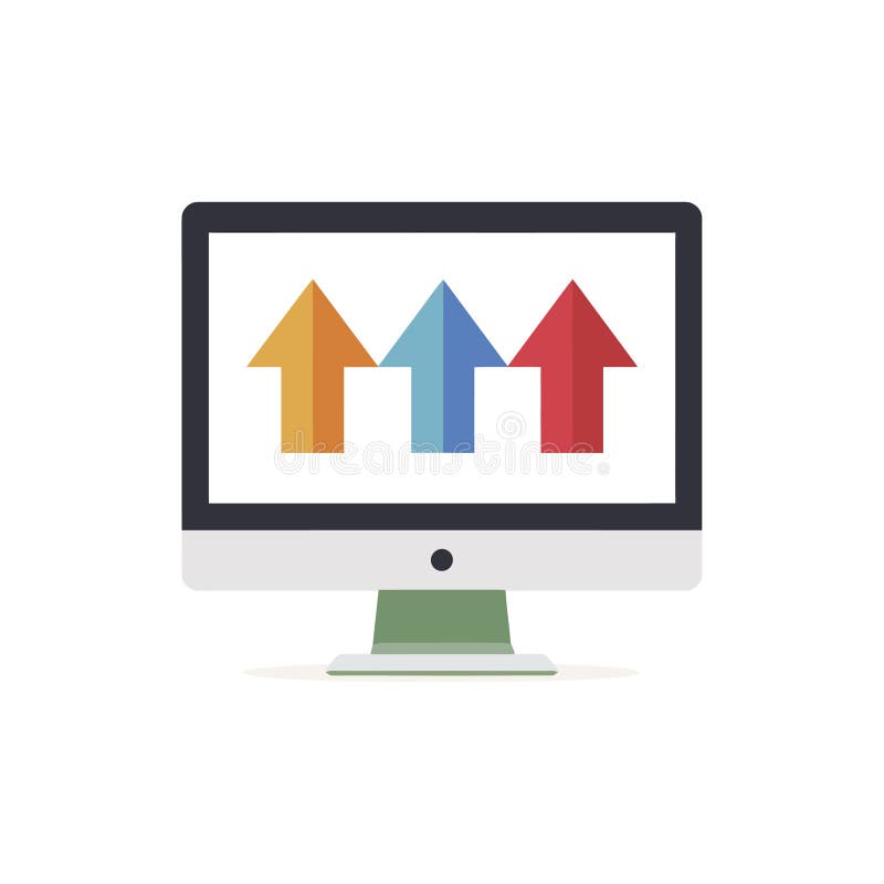 Monitor Displaying Upward Arrows. Vector Illustration Design Stock ...