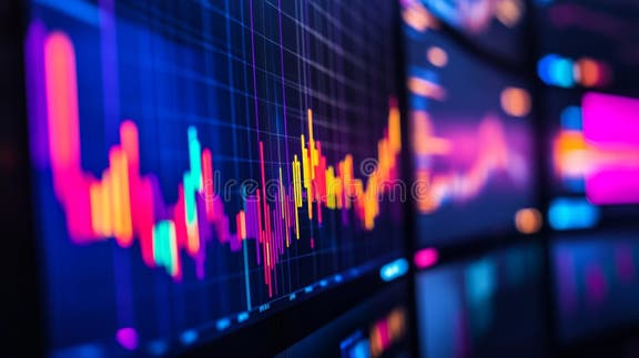 A Monitor Displays a Complex Network Monitoring Interface with Live ...