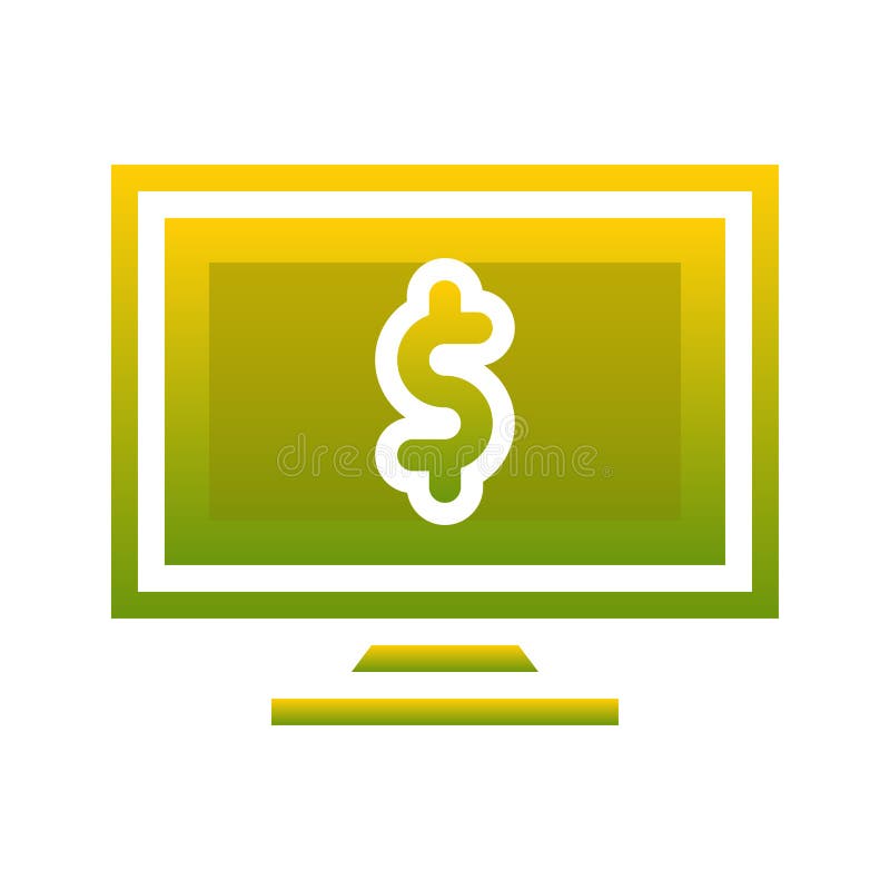 Monitor Dollar Logo Gradient Design Template Icon Element Stock Vector ...