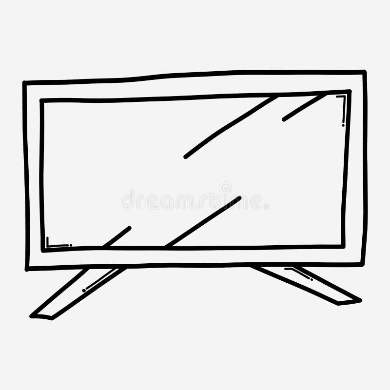 Monitor Doodle Vector Icon. Drawing Sketch Illustration Hand Drawn Line ...