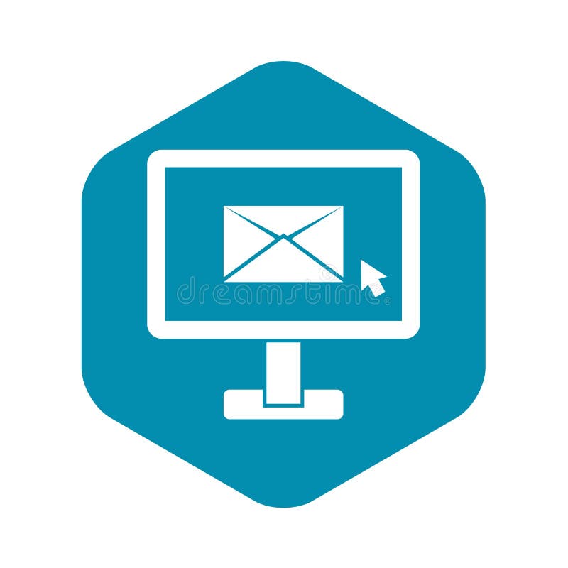 Monitor with Email Sign Icon, Simple Style Stock Vector - Illustration ... Monitor with Email Sign Icon, Simple Style Stock Vector - Illustration ...