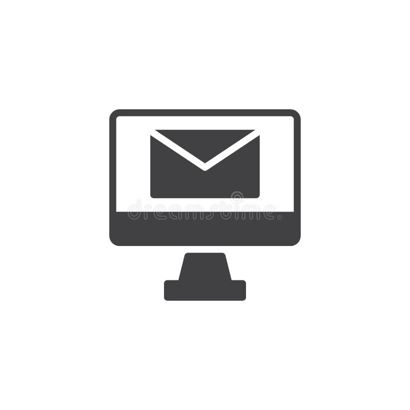 Computer Email Message Line Icon Stock Vector - Illustration of device ...