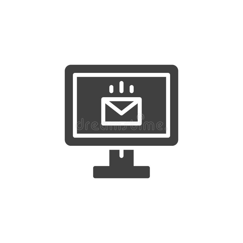 Monitor with Email Vector Icon Stock Vector - Illustration of screen ...
