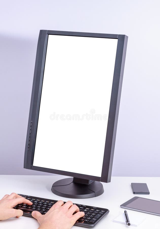 Monitor en blanco de la PC imagen de archivo. Imagen de empresario ...