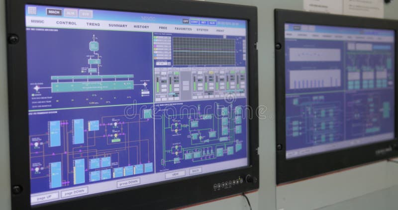 Monitor of Engine Room Systems Stock Video - Video of diesel, engine ...