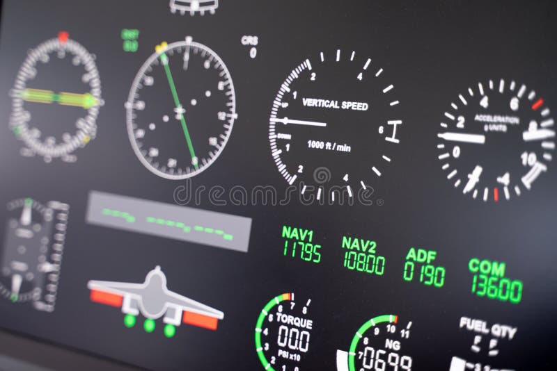 Monitor of the Fighter Aircraft in the Pilot Training Stock Image ...