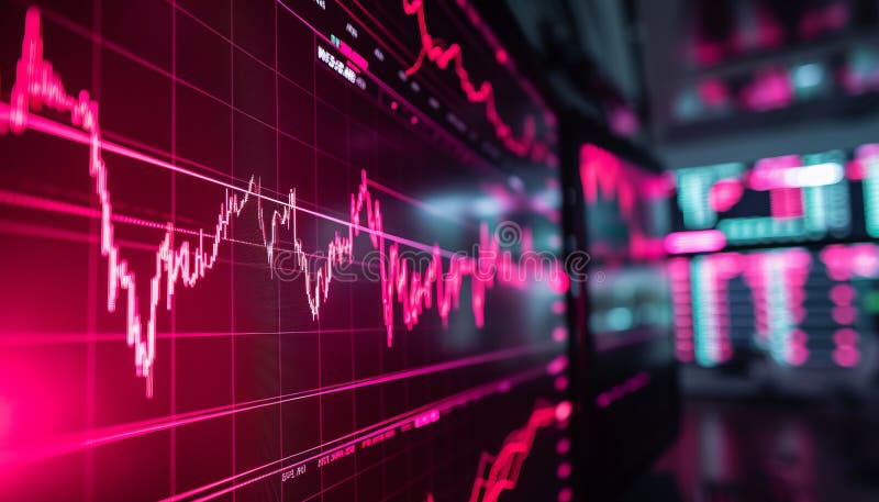 Monitor with Finance Stock Market Chart Stock Illustration ...