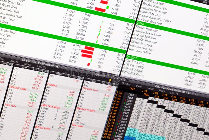 Monitor with Financial Data Stock Photo - Image of information, market ...