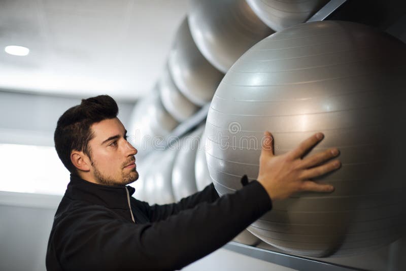 Monitor fitness trainer stock image. Image of club, dumbbells - 53269785