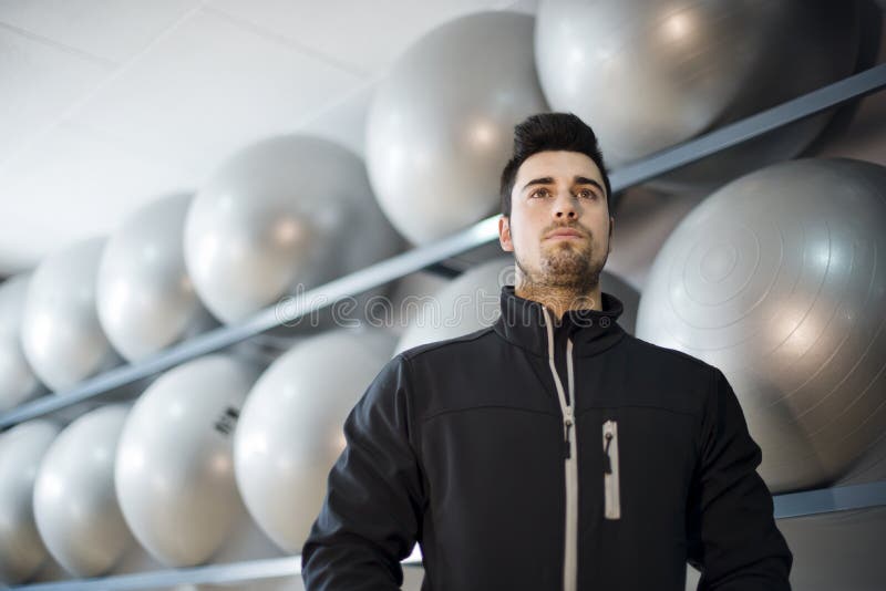 Balloon Exercises At Crossfit Room Stock Photo - Image of muscles ...