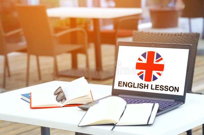 Monitor with the Flag of Great Britain and the Inscription on the ...