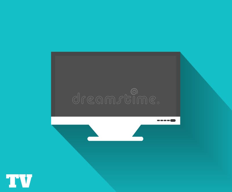 Monitor in flat design stock vector. Illustration of office - 37195997