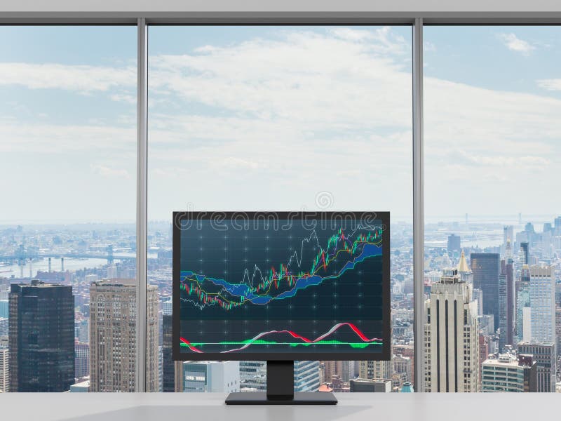 Monitor with forex chart stock photo. Image of arrow - 50623588