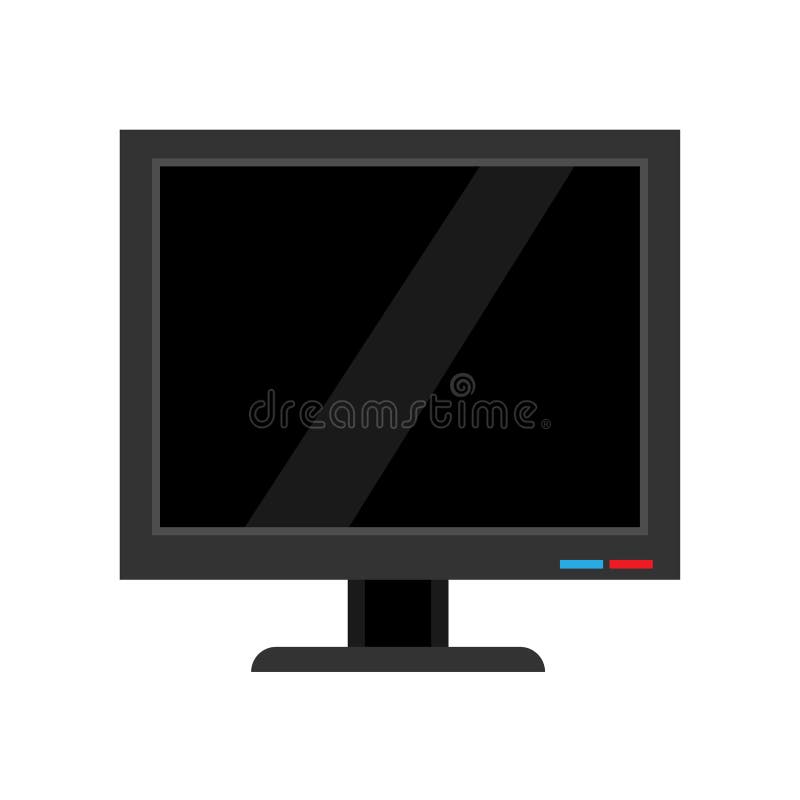 Monitor Screen Top View Display Vector Icon. Above Computer Electronic ...