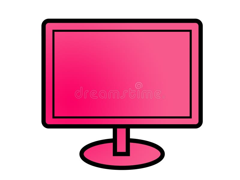 New Monitor Front and Black Vector Drawing Eps10 Format Isolated on ...